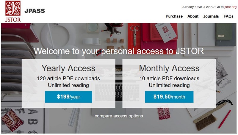 JPASS: Individual Subscriptions to JSTOR – JSTOR Support Home